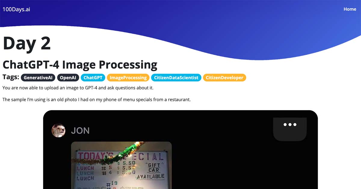 Day 2 - ChatGPT-4 Image Processing