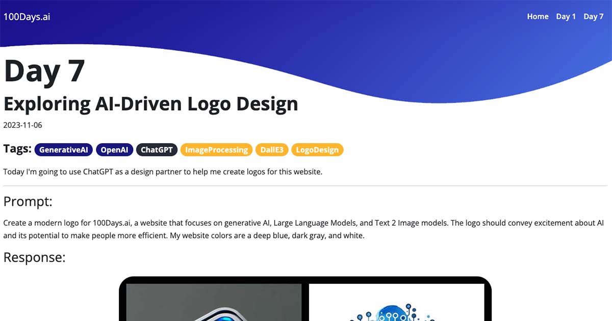 Day 7 - Exploring AI-Driven Logo Design